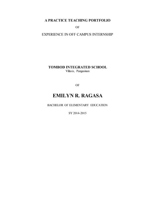 Professional portfolio cover page | PDF