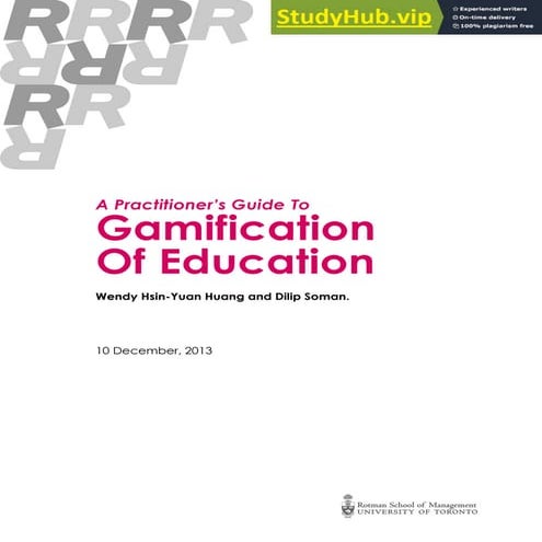 A Practitioner S Guide To Gamification Of Education | PDF