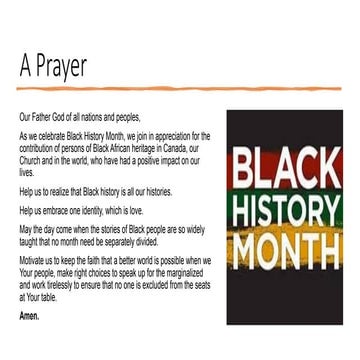 A prayer for black history month | PDF