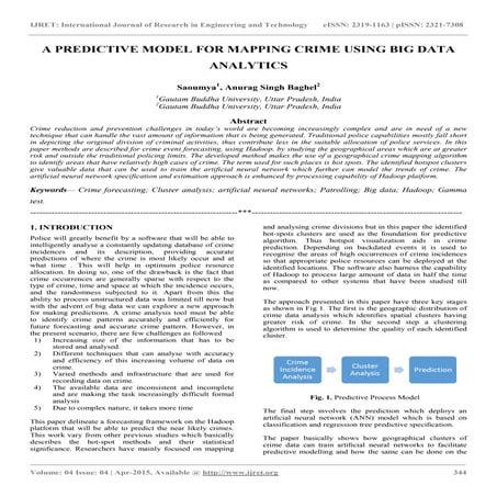 A predictive model for mapping crime using big data analytics | PDF