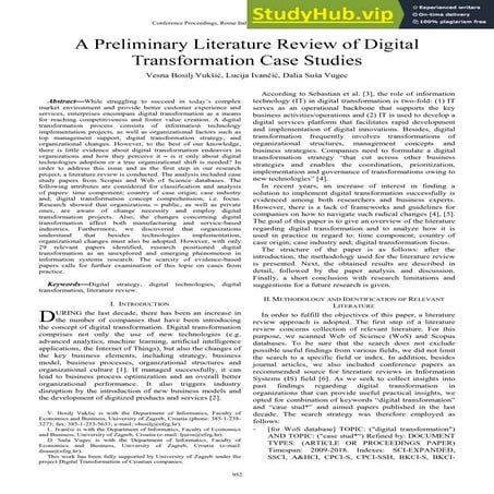A Preliminary Literature Review Of Digital Transformation Case Studies | PDF | Business ...