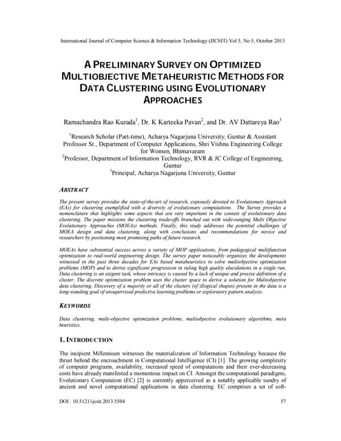 A Preliminary Survey On Optimized Multiobjective Metaheuristic Methods