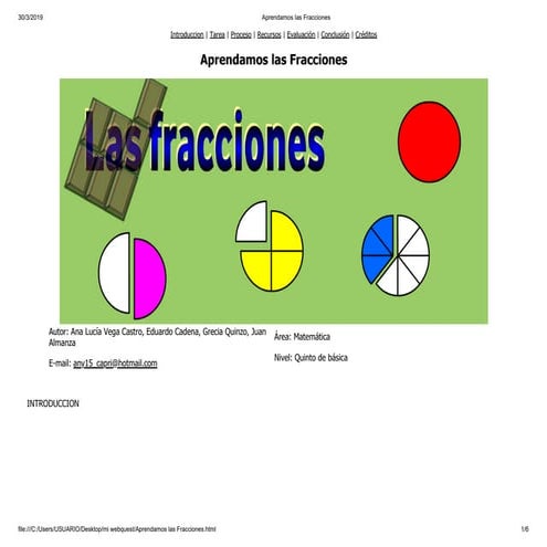 Aprendamos las fracciones | PDF