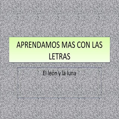 Aprendamos Mas Con Las Letras | PPT