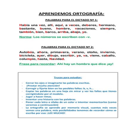 Aprendemos ortografía | DOCX
