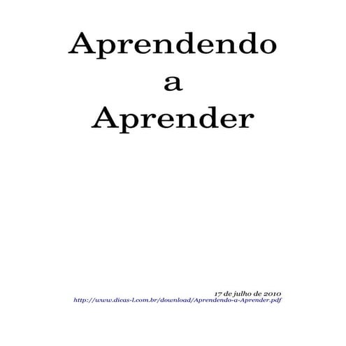 Aprendendo a aprender | PDF