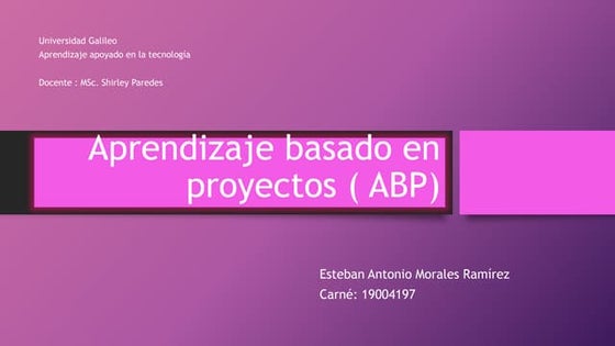Aprendizaje basado en proyectos ABP | PDF