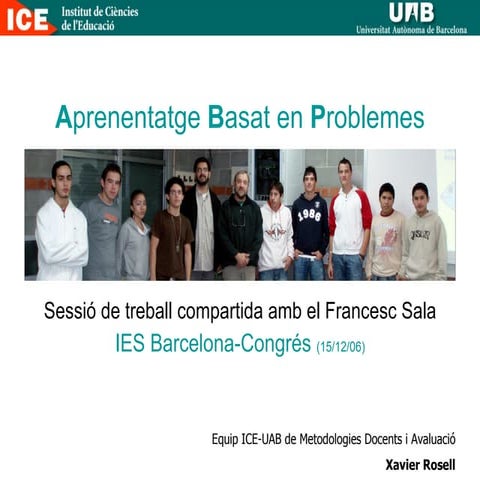 Aprenentatge Basat en Problemes | PPT