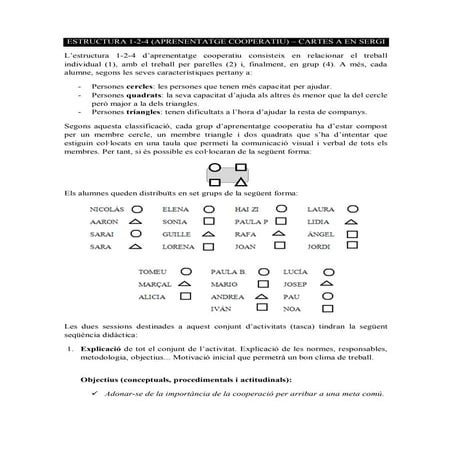 Aprenentatge cooperatiu (1-2-4) | PDF