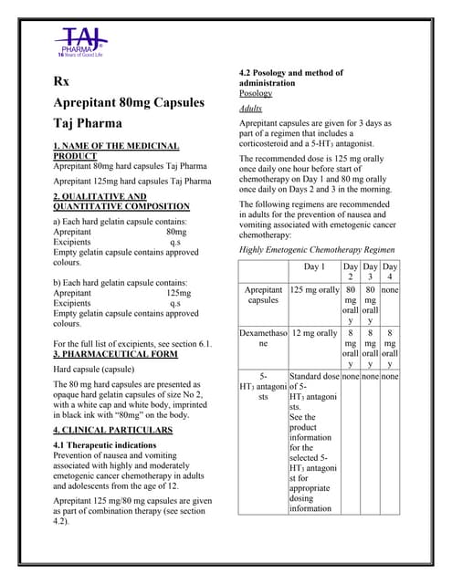 Pantoprazole Sodium for Injection Taj Pharma SmPC | PDF