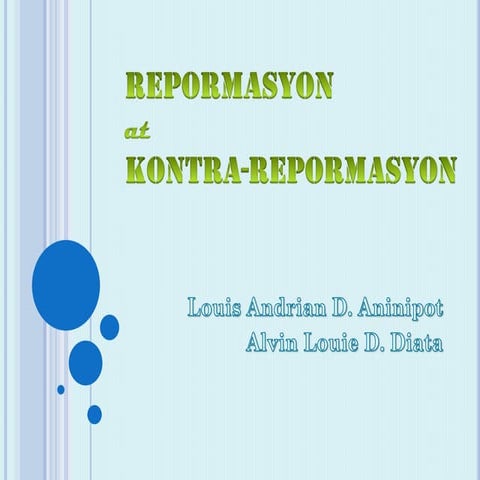 Repormasyon at kontra repormasyon | PPTX