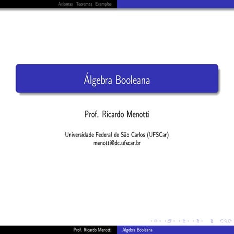 Álgebra Booleana | PDF