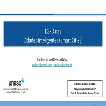 LGPD nas Cidades Inteligentes | PPT