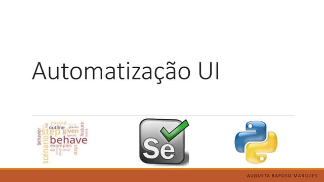 Testes Com Bdd Behaveseleniumpython Ppt