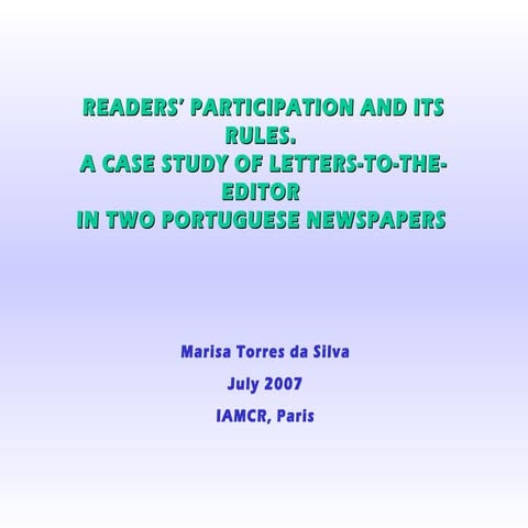 Readers’ participation and its rules. A case study of letters-to-the ...