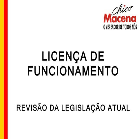 Apresentacao licenca funcionamento | PPT