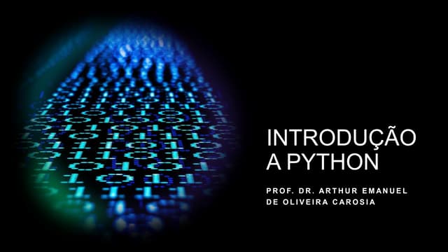 Apresentação Minicurso De Introdução A Python Data Science E Machine