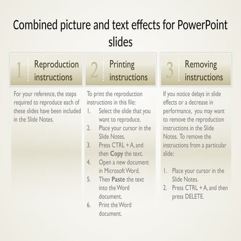 Combined picture and text effects for PowerPoint slides | PPT