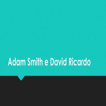Adam Smith e David Ricardo | ODP