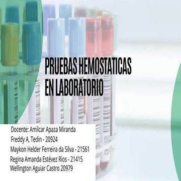 Hemostasia desde el pento de vista patologico clinico | PPT