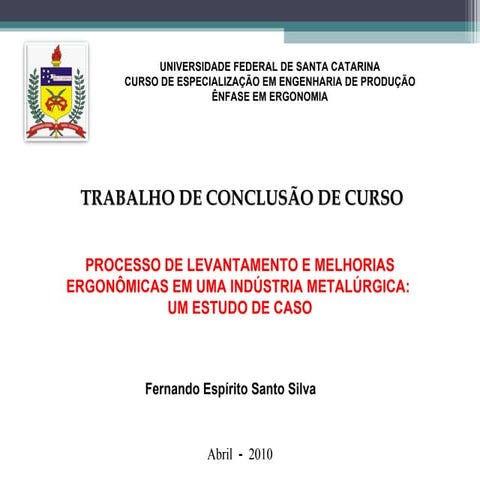 Apresentação TCC Fernando Espírito Santo - UFSC | PPT
