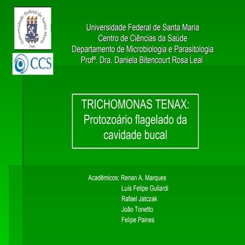 ApresentaçãO Trichomonas Tenax | PPT