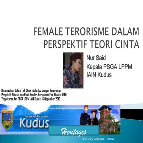 FEMALE TERORISM DALAM PERSPEKTIF CINTA - NUR SAID -UIN SUNAN KUDUS | PPT