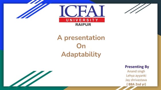 Adaptability and flexibility | PPT | Science