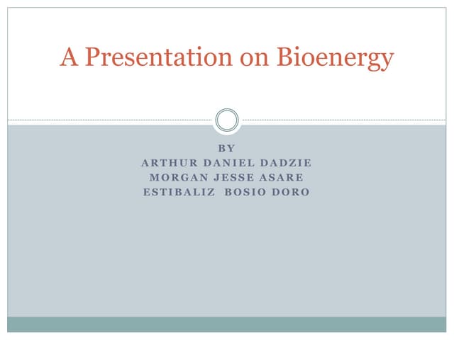 Biomass Generation And Utilization Pptx