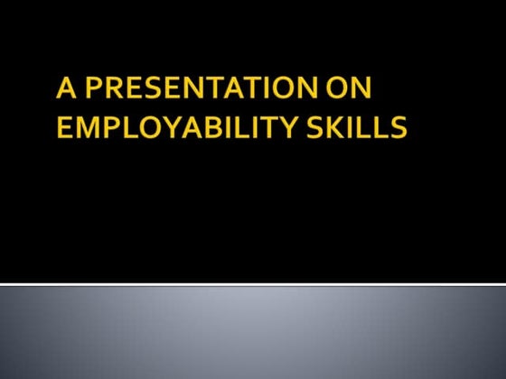 Introduction to-employability-skills | PPT