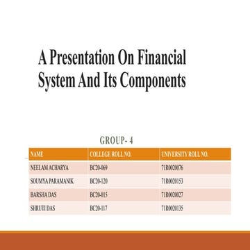 Components of financial system | PPTX