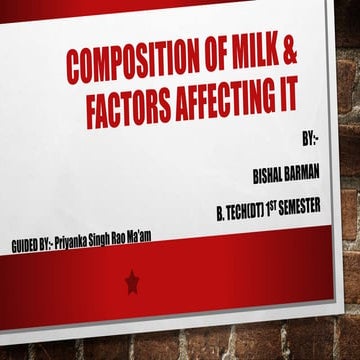 A presentation on milk | PPTX