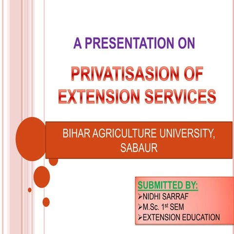 Privatization of extension in india | PPTX