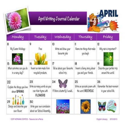 April Writing Journal | PPT