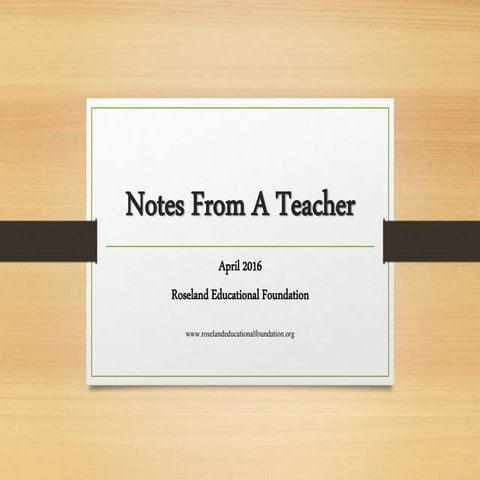 April notes-from-a-teacher | PPT