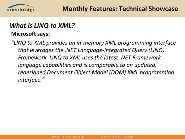 Introduction To Linq To Xml Ppt