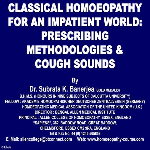 APRIL 2015-CLASSICAL HOMOEOPATHY FOR AN IMPATIENT WORLD-SOH-JULY 2011.ppt