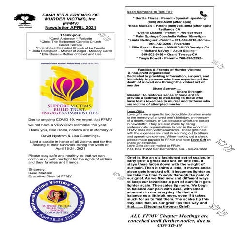 Families & Friends of Murder Victims, INC (FFMV) | PDF