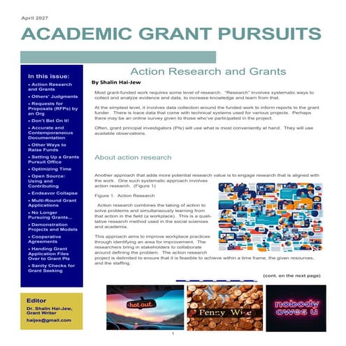 Academic Grant Pursuits Newsletter - April 2027 | PDF