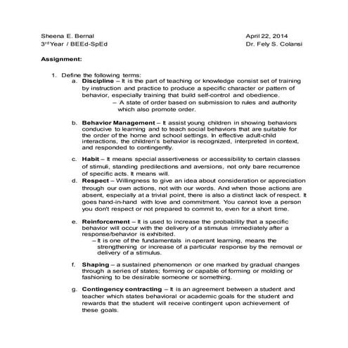 Behaviour modification | PDF