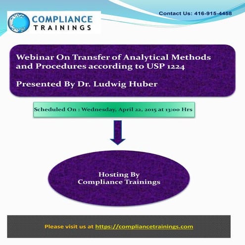 Webinar on transfer of analytical methods and procedures according to usp 1224 | PDF
