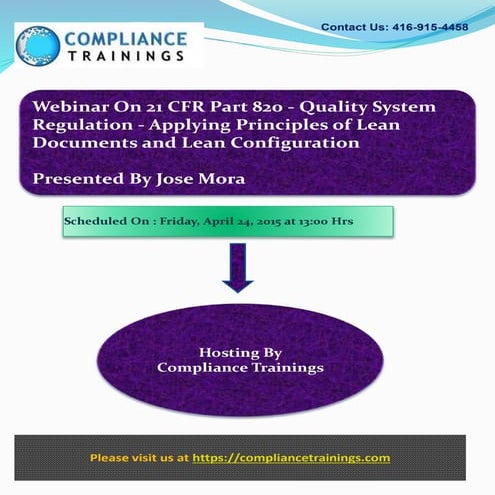 21 cfr part 820 quality system regulation applying principles of lean ...