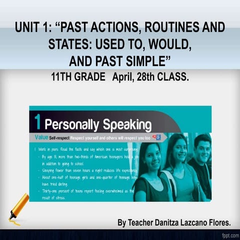 April, 28th Class Unit 1 Personally Speaking for 11th grade | PPT