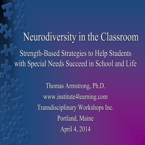 Neurodiversity in the Classroom [Handouts] | PPT
