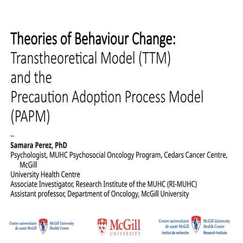 Transtheoretical Model (Stages of Change Model) | PPTX
