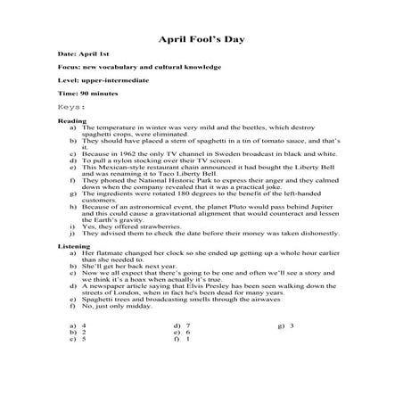 April Fool's Day | DOC