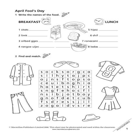 April fools day_worksheet | PDF