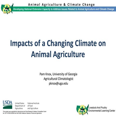 Impacts of a Changing Climate on Animal Agriculture | PPTX