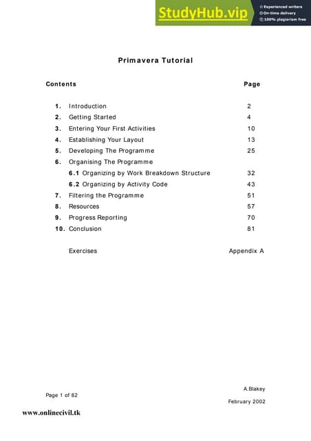 Primavera P6 Notes for Beginners | PDF