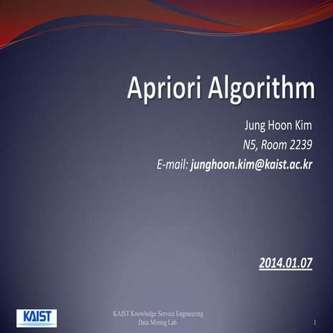 Apriori Algorithm Pptx Databases Computer Software And Applications